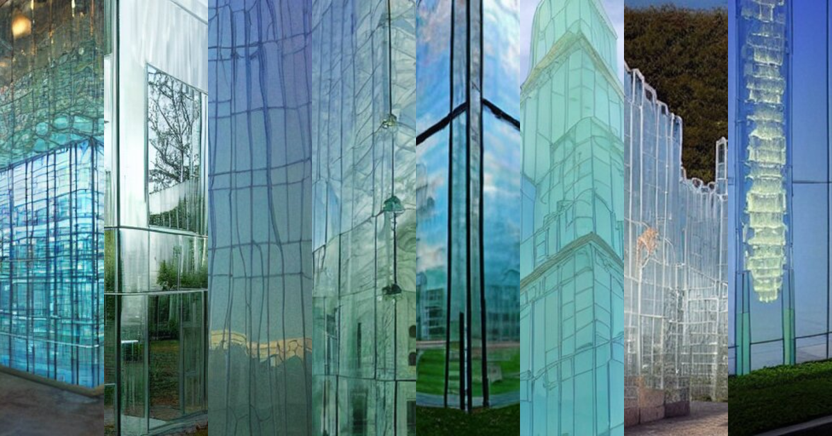 Lexica - Translucent glass castle entirely out of glass, big glass ...