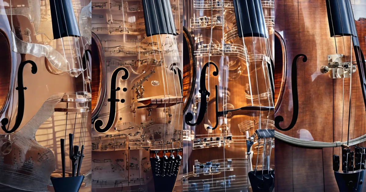 Lexica - A photorealistic closeup view of inside a transparent cello ...