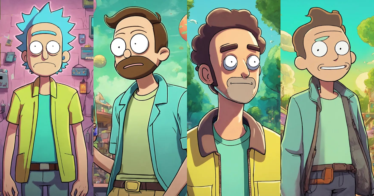 Lexica - Cute man , style from Rick and Morty carton