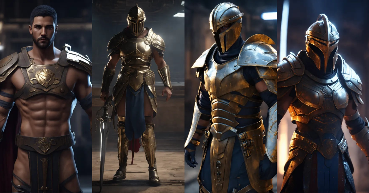 Lexica - Sci fi gladiator, slender body proportions, unreal engine