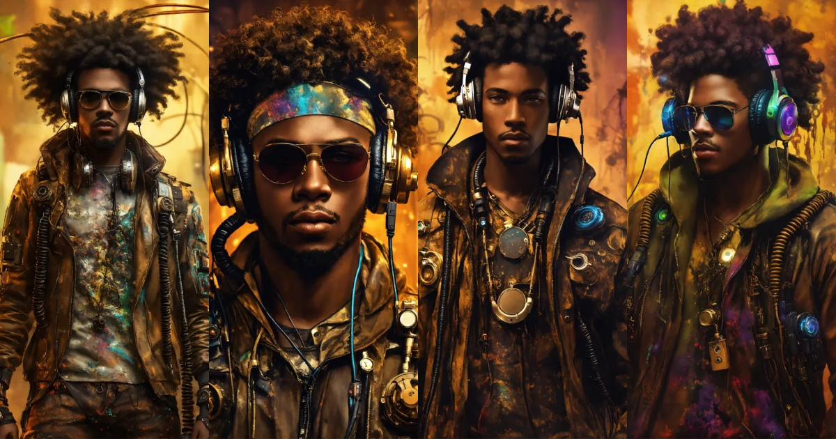 Lexica - Full body rendition of a Gothic-punk African American deep ...