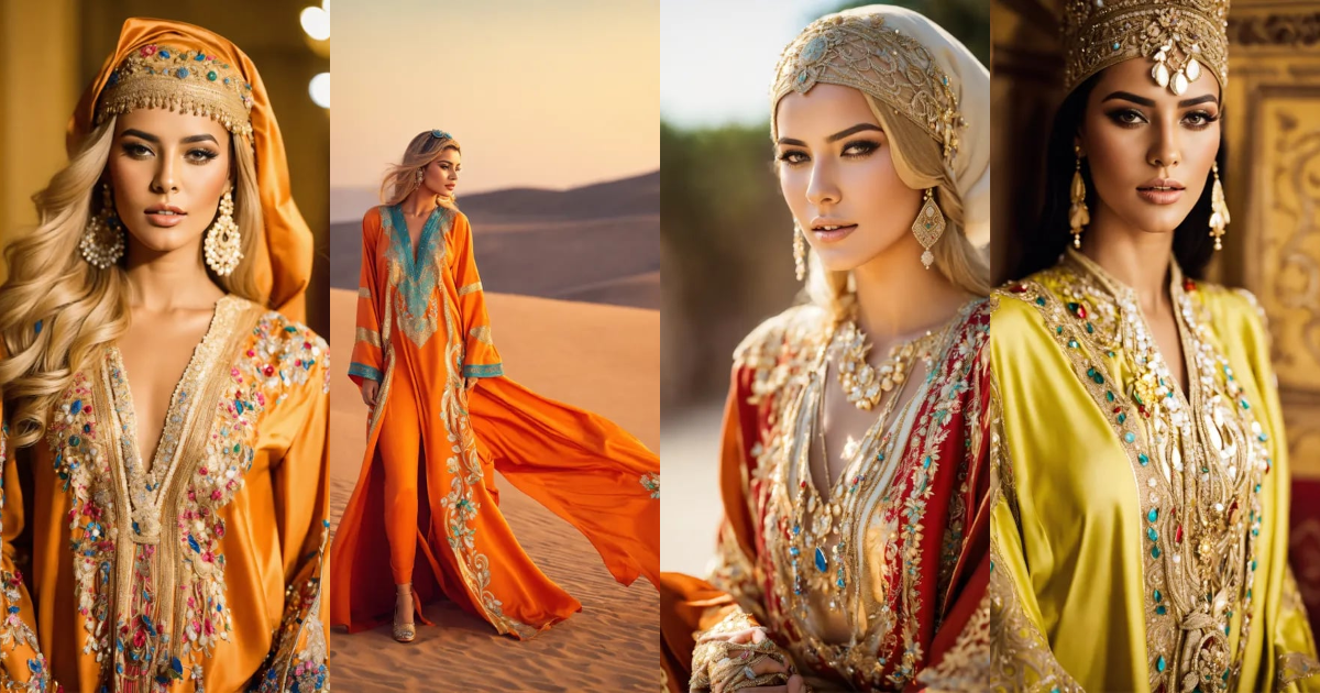 Lexica - Beautiful Arab women blond, wearing traditional Moroccan ...