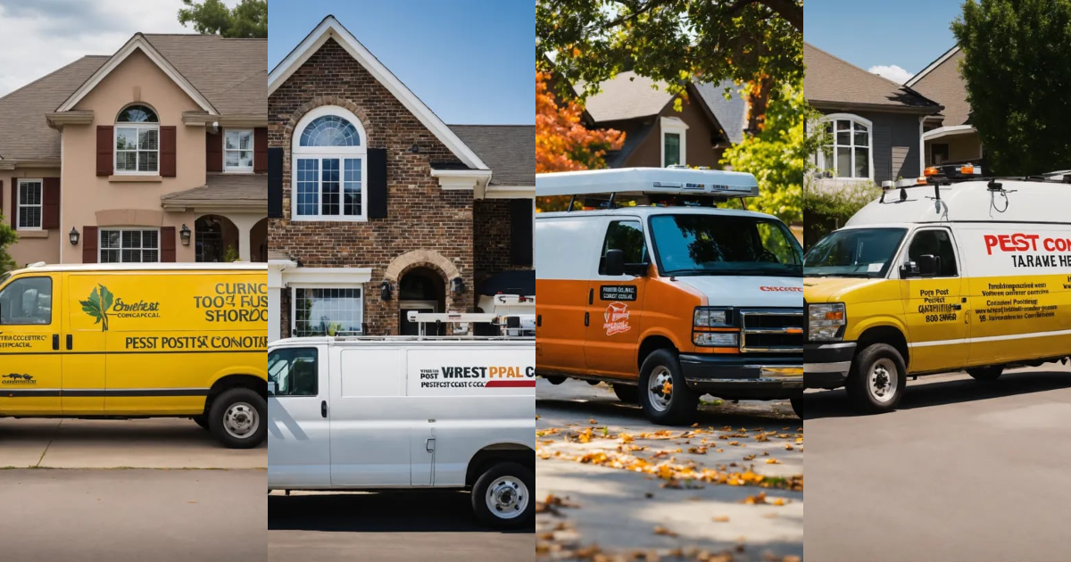 Lexica - A photo of a pest control van. The van is parked in front of a ...