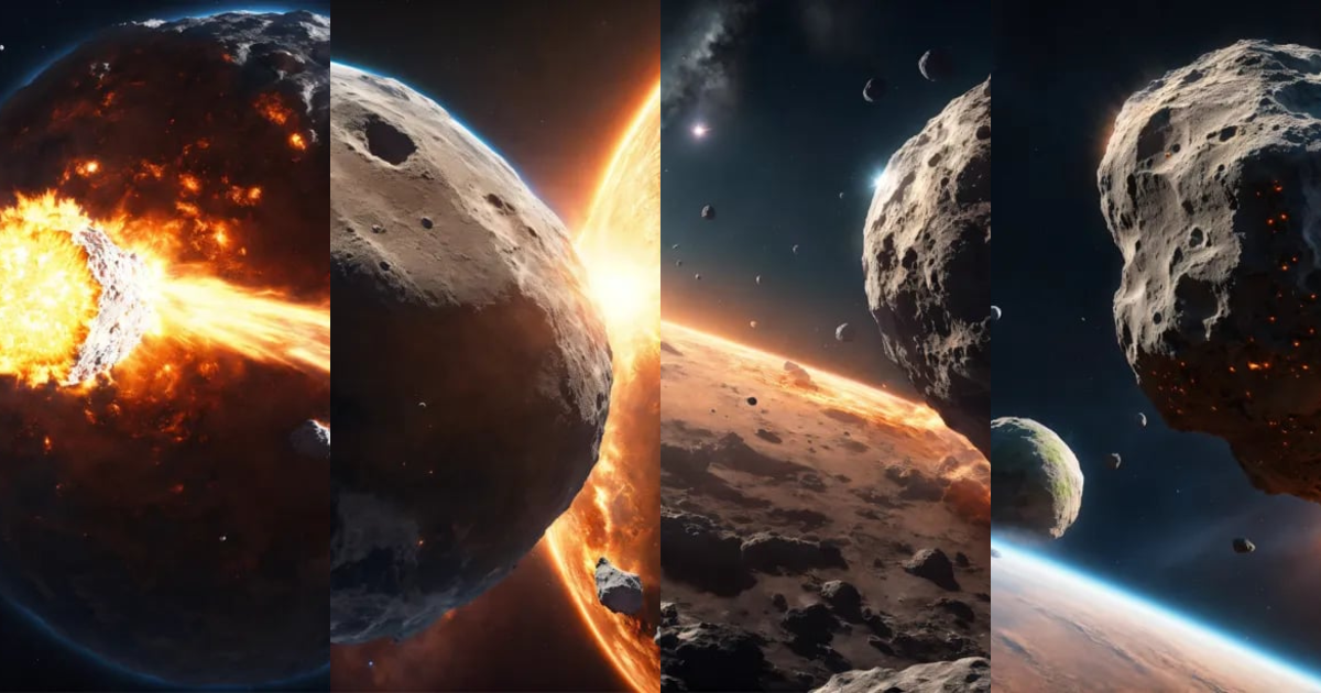 Lexica - Produce an image, of an asteroid hurtling towards the earth ...