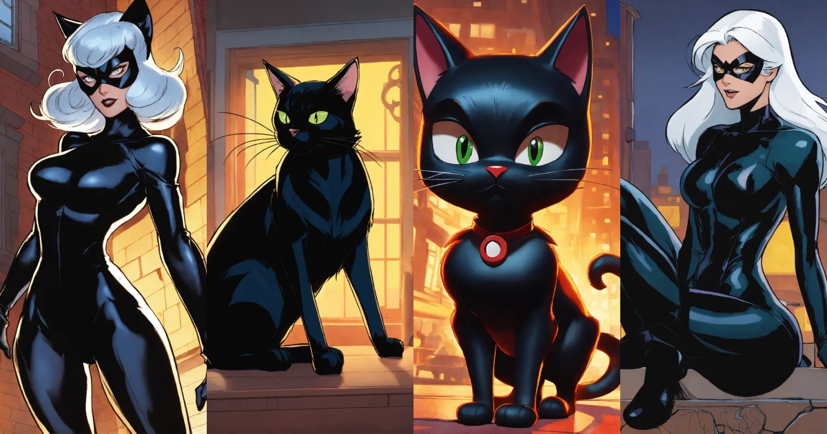 Lexica - Marvel animated black cat without words or logos