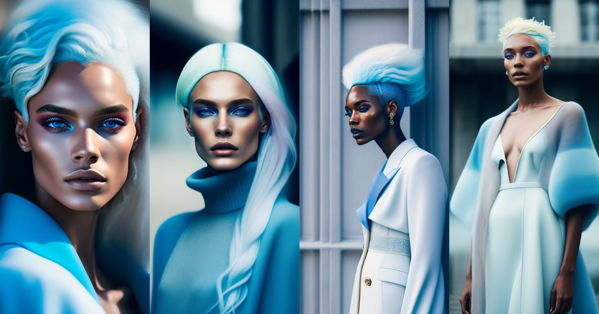 Lexica - Portrait of haute couture beautiful albino fashion model with ...