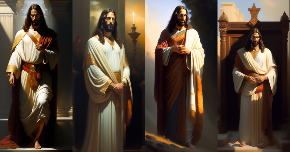 Lexica - Full body photo of jesus christ majestic spooky disquieting ...