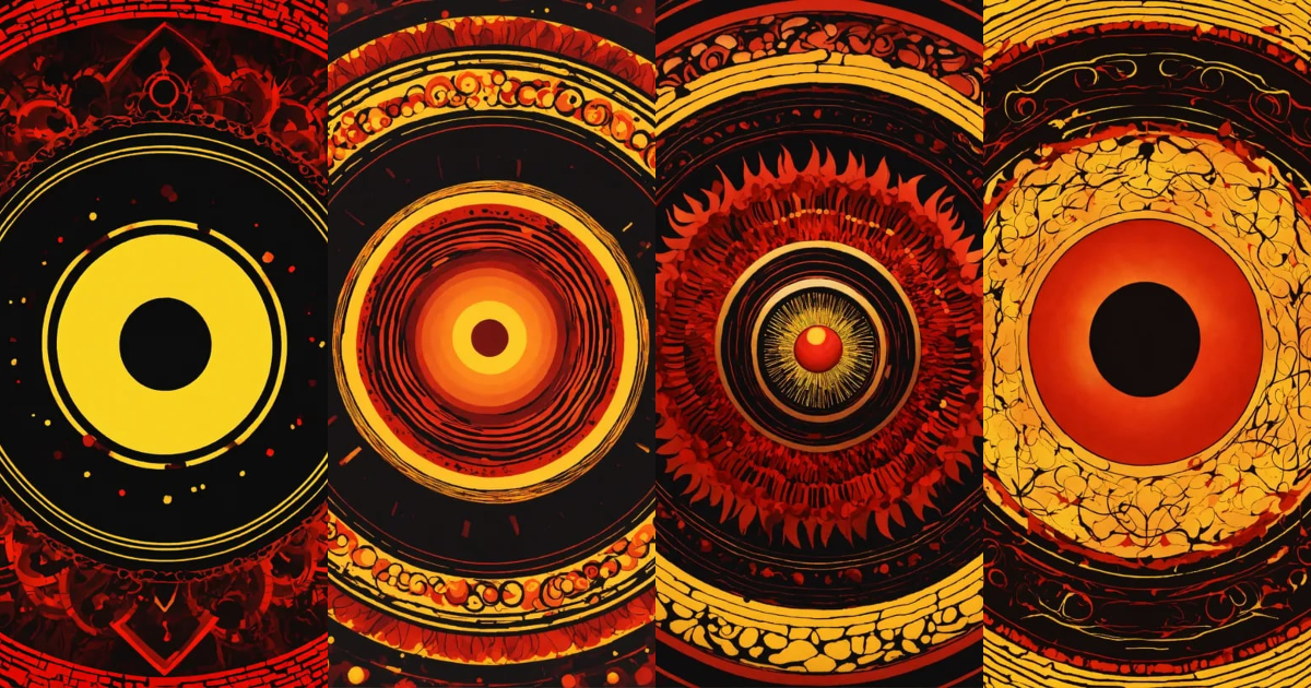 Lexica - Logo of artwork showcases two hypnotic yellow and red ...