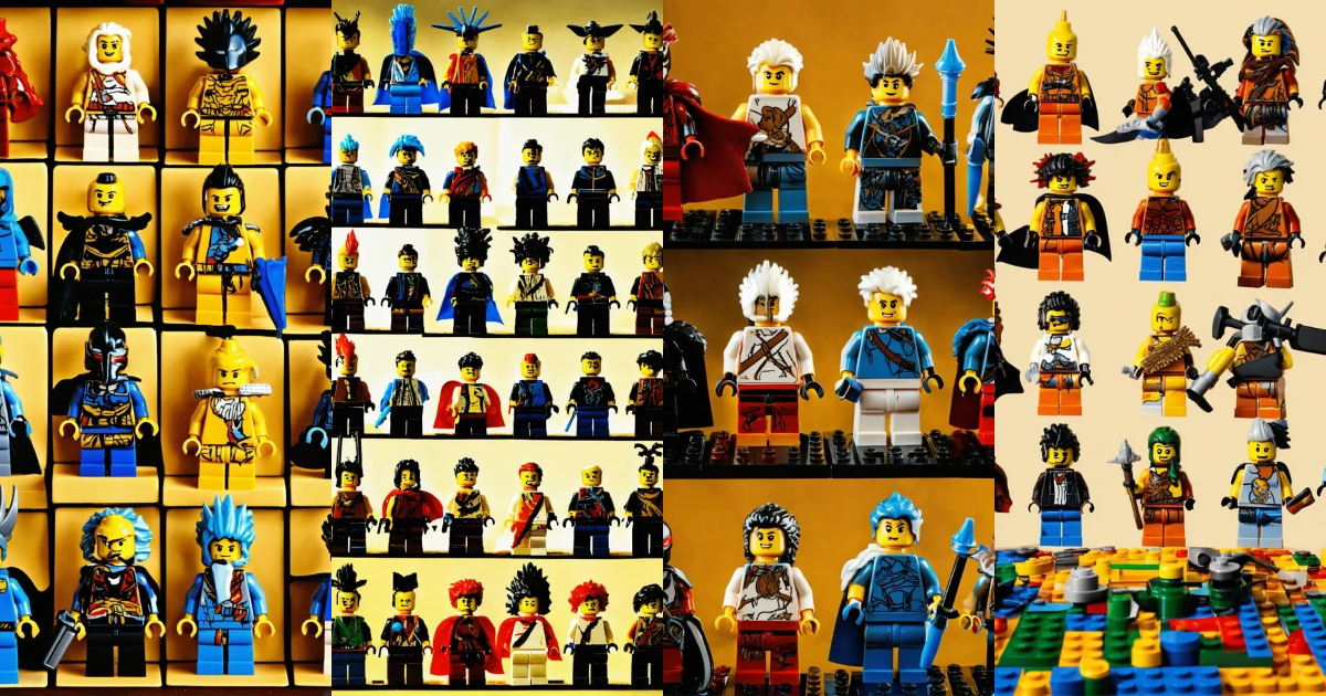 Lexica - Lego characters. All seven have Mohawks. One is a giant. They ...
