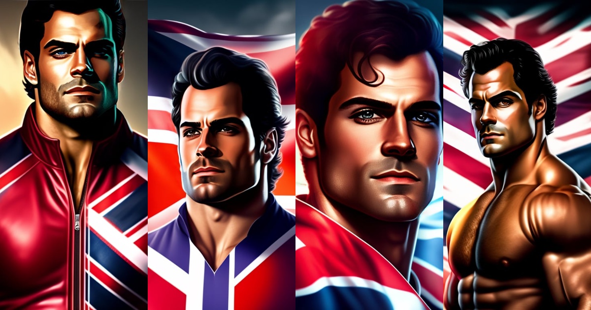 Lexica - Epic comic book cover, masculine handsome muscular Henry ...