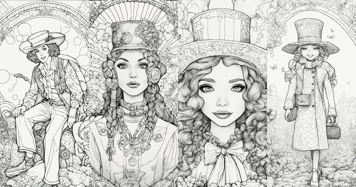 Lexica - Coloring page for adults, whimsical art, MAD Magazine ...