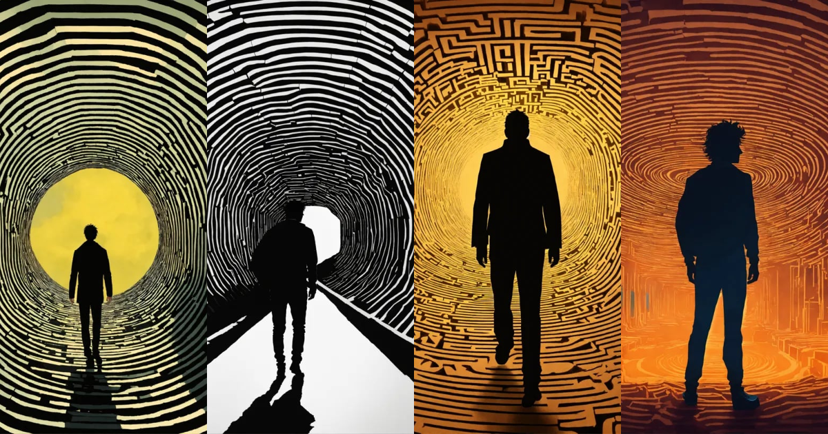 Lexica - Une silhouette d'homme avec les cheveux long en train de se ...