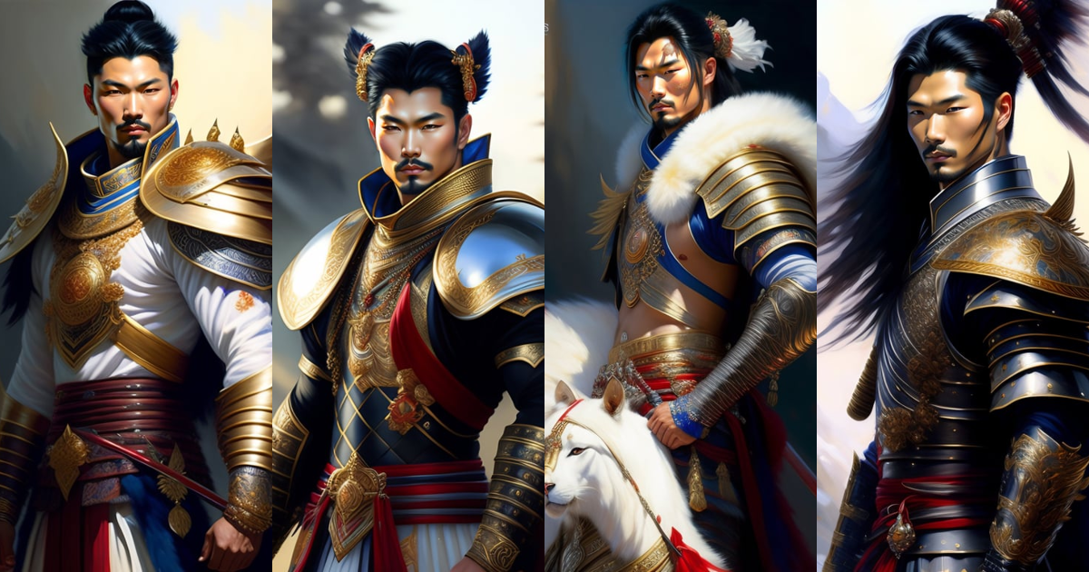 Lexica - Full body portrait Anime samurai male warrior from league of ...