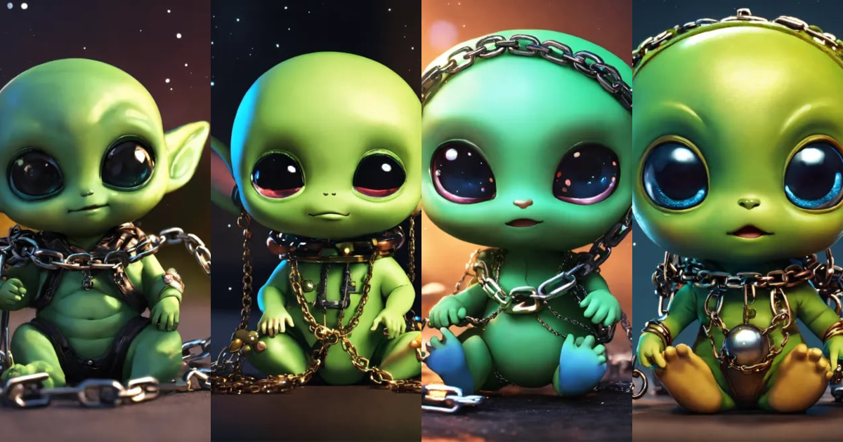 Lexica - Cute baby alien with Chain