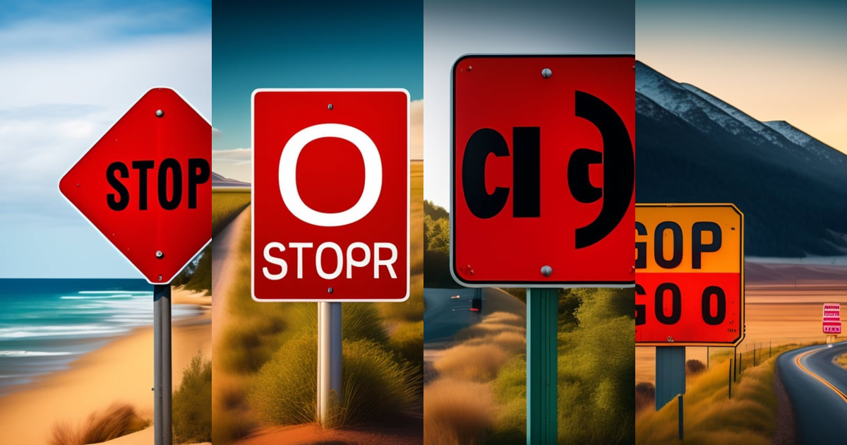 Lexica - Q stop sign that says go