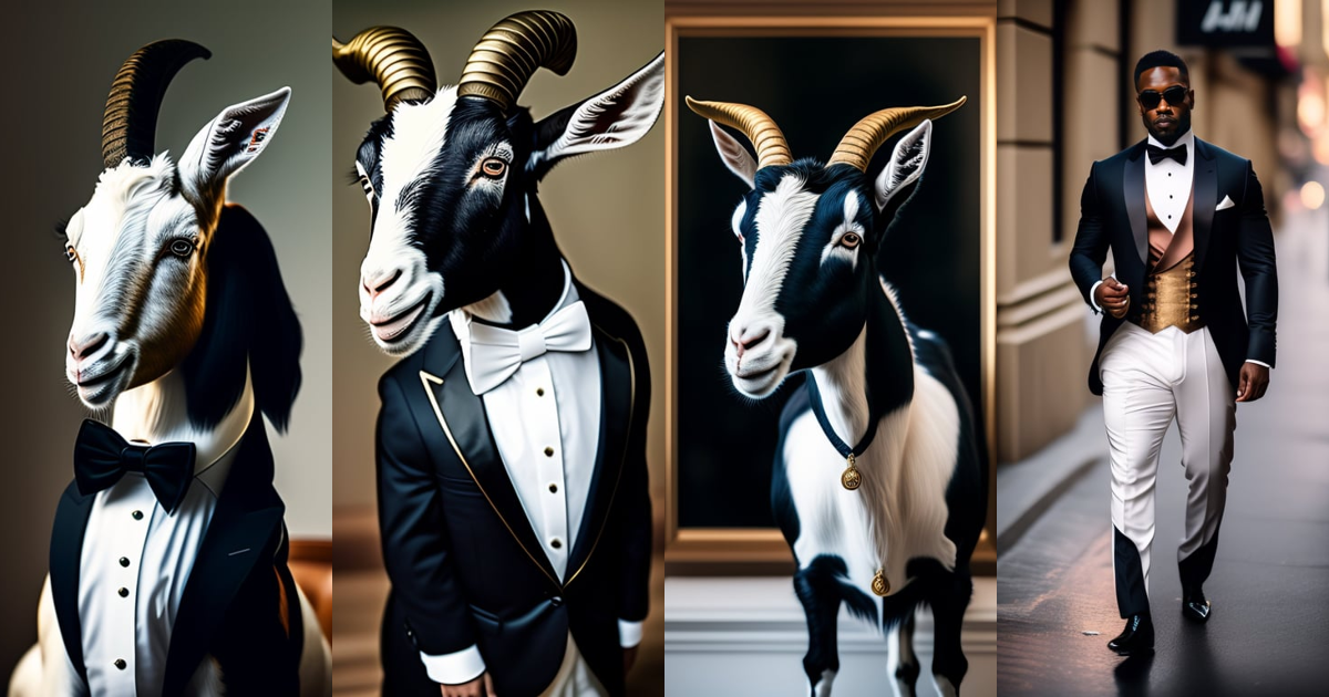 Lexica - Goat in a tuxedo