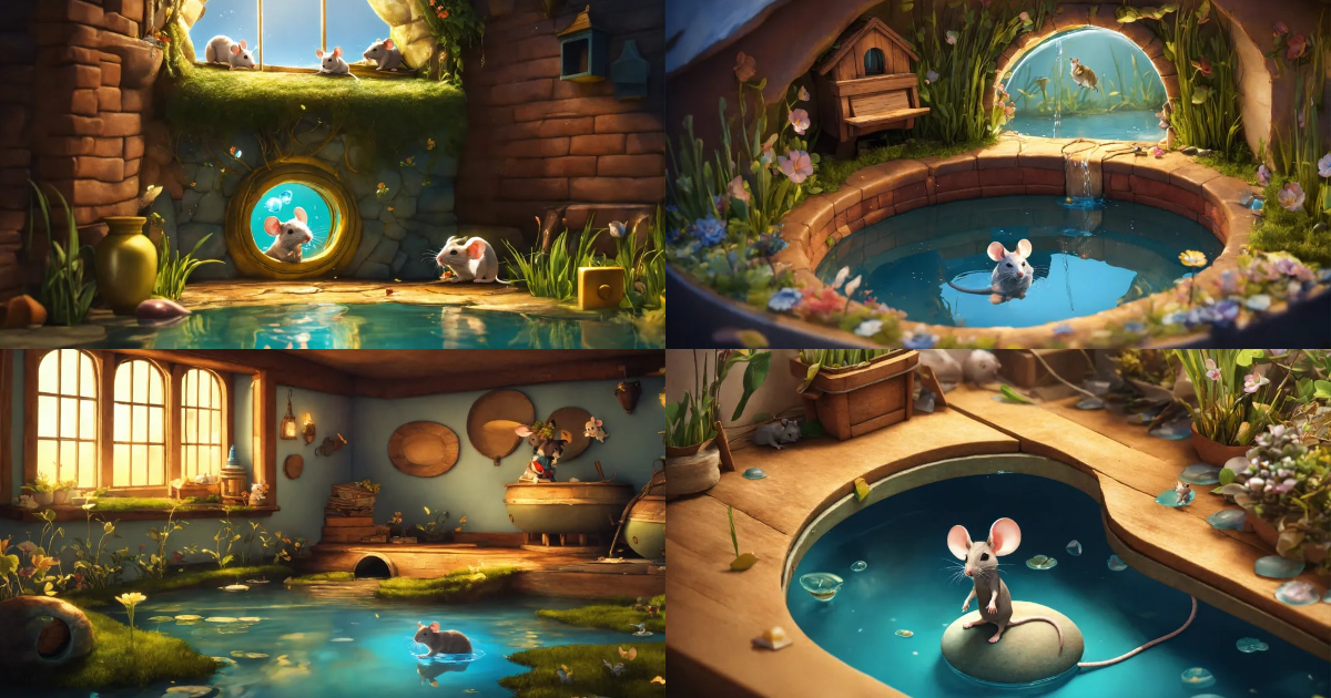 Lexica - Mouse hole filled with water and mouse floating" 3D pictures ...