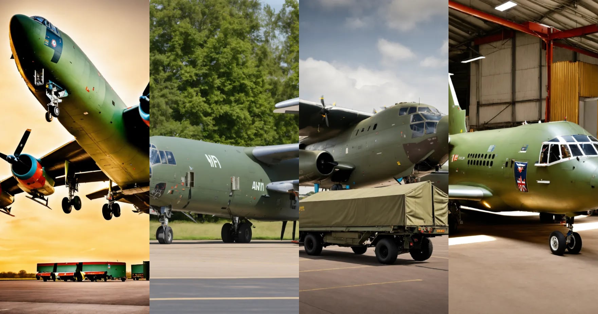 Lexica - English Modern army cargo plane with rear loading ramp