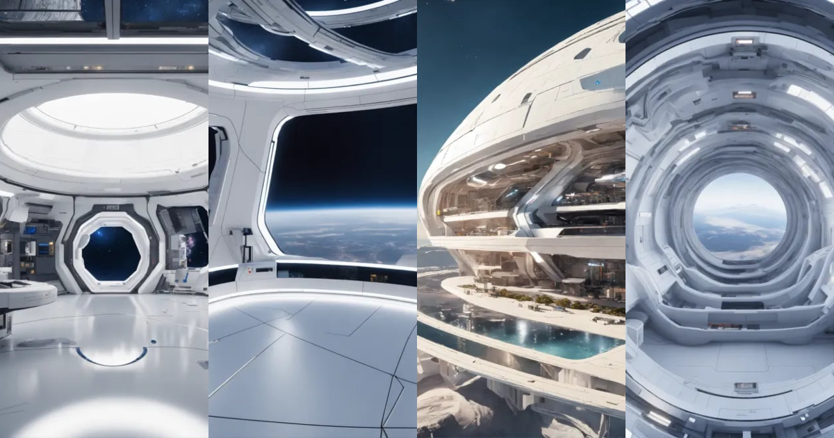 Lexica - Zoom out on the outside of an incredible modern white 360 ...