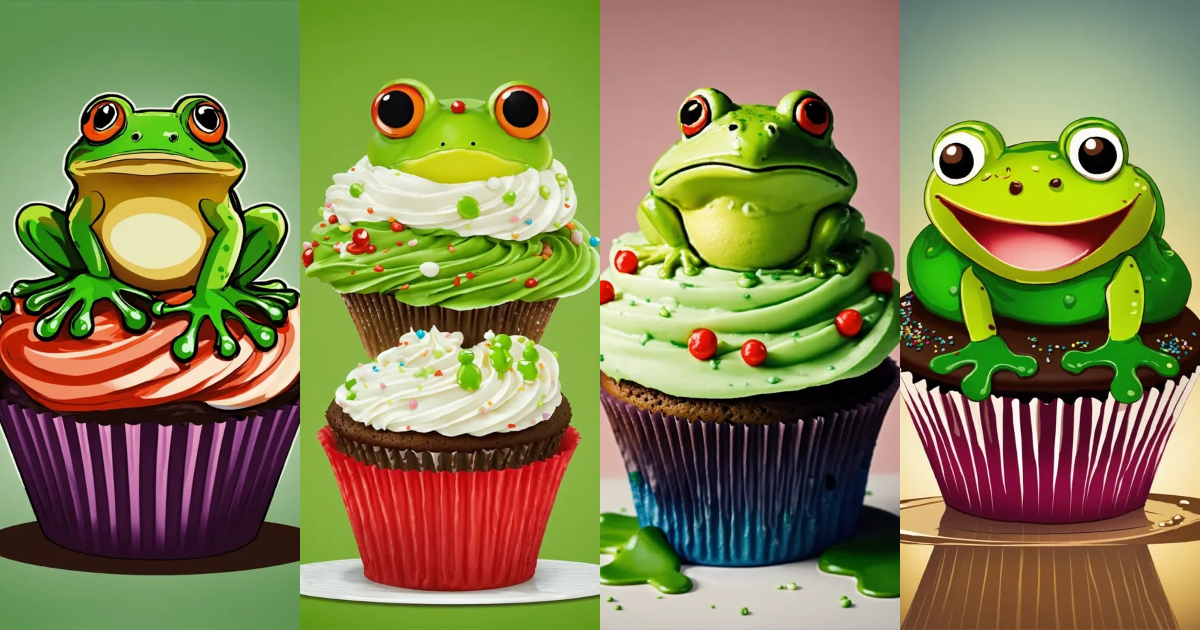 Lexica - Vector art frog cupcake, cupcake bottom with blob resembling ...