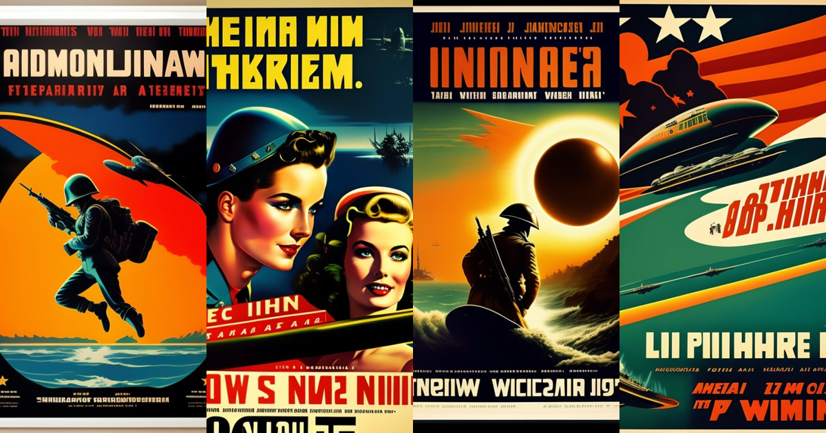 Lexica - Wwii propaganda recluting poster about alien attacking