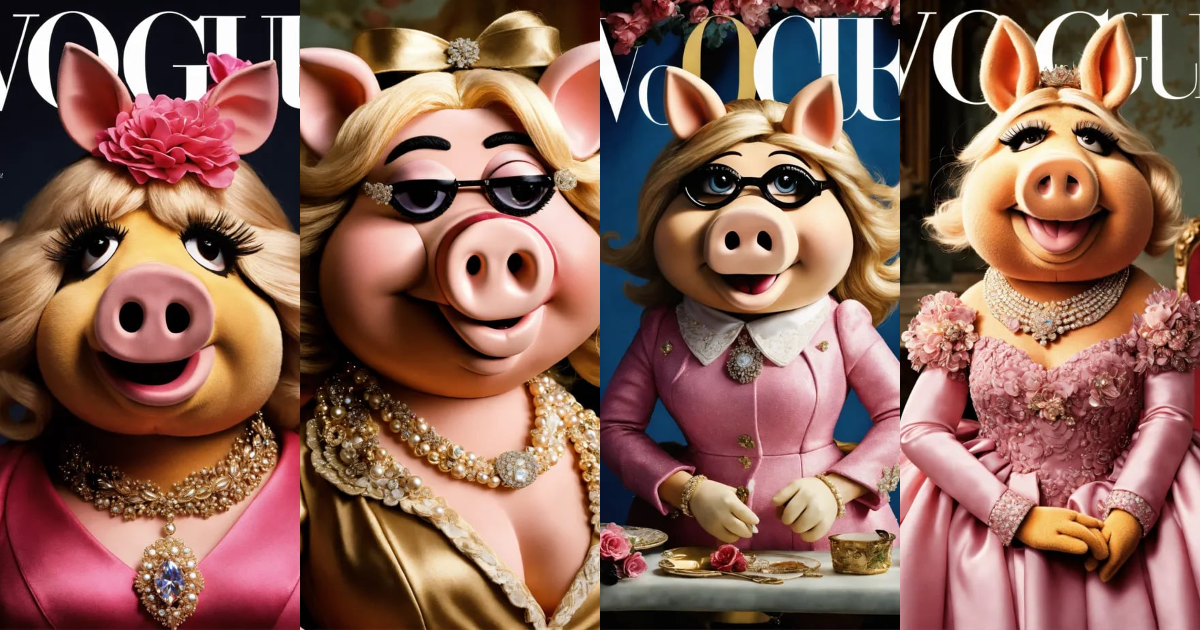 Lexica - Ms. Piggy cover of vogue magazine, formal, beautiful, highly ...