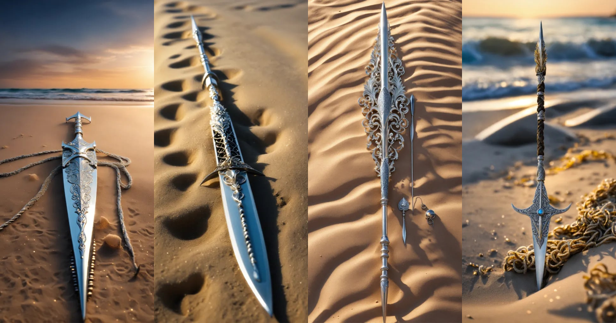 Lexica - 8k, picture of a narrow and delicate toothed spear with sharp ...