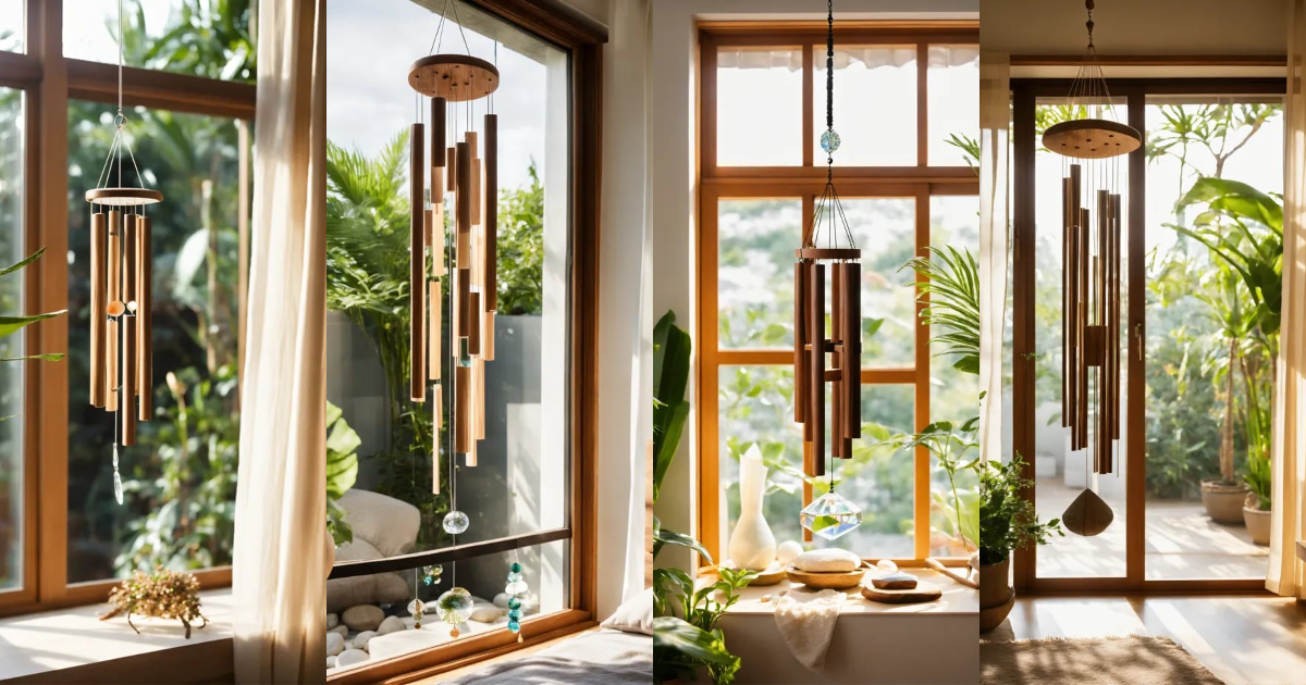 Lexica - Wooden small Wind chimes, bedroom, window, cozy room, wind ...