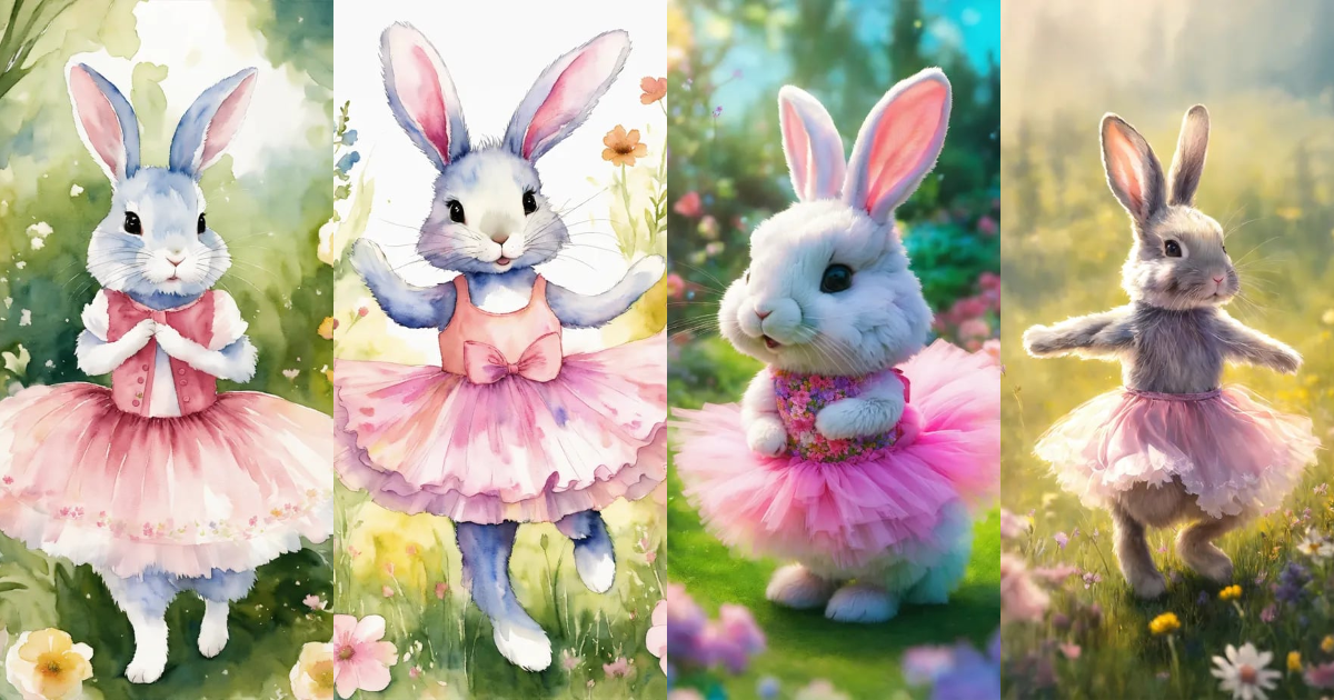 Lexica - A rabbit wearing a tutu