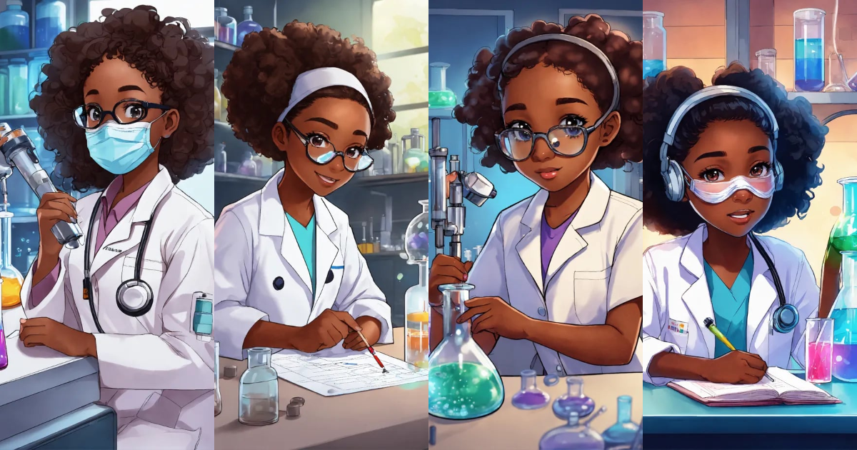 Lexica - Make me Cartoon of a little 10 year old African American dark ...