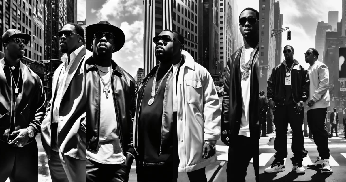 Lexica - Sky view Pop art, hyperrealist portrait of black rapper "Diddy ...