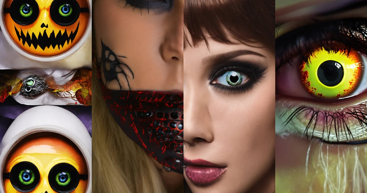 Lexica - Halloween scary lenses with eyes white zombie