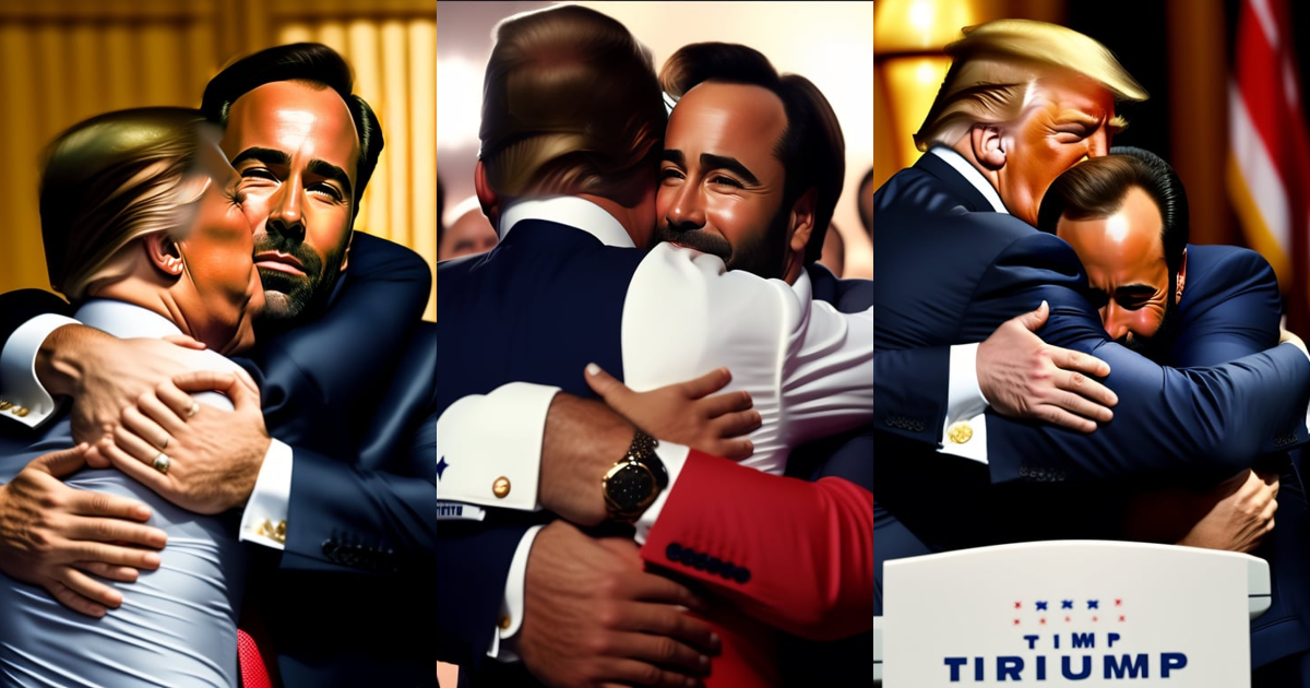 Lexica - Donald trump hugging jeremy piven