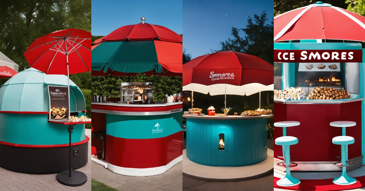 Lexica - Elegant teal ice igloo booth to sell smores outside a ...