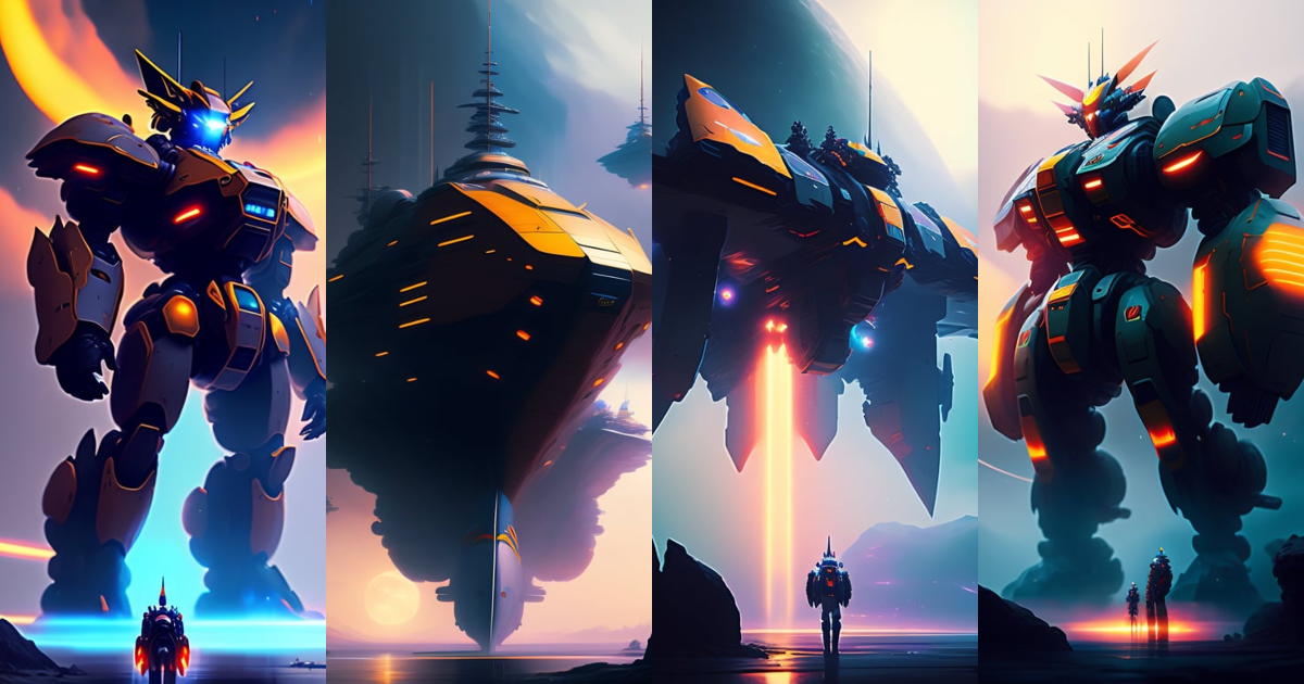 Lexica - ''cinematic shot'' retro style sci-fi art style mecha gundam ...