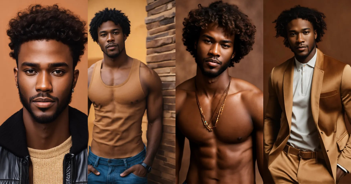 Lexica - Black man, caramel skin, brown wavy hair
