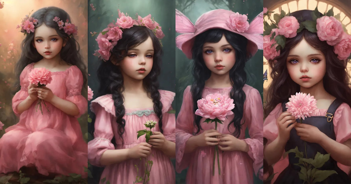 Lexica - Portrait and shot full body of a gothic cute little pink fairy ...