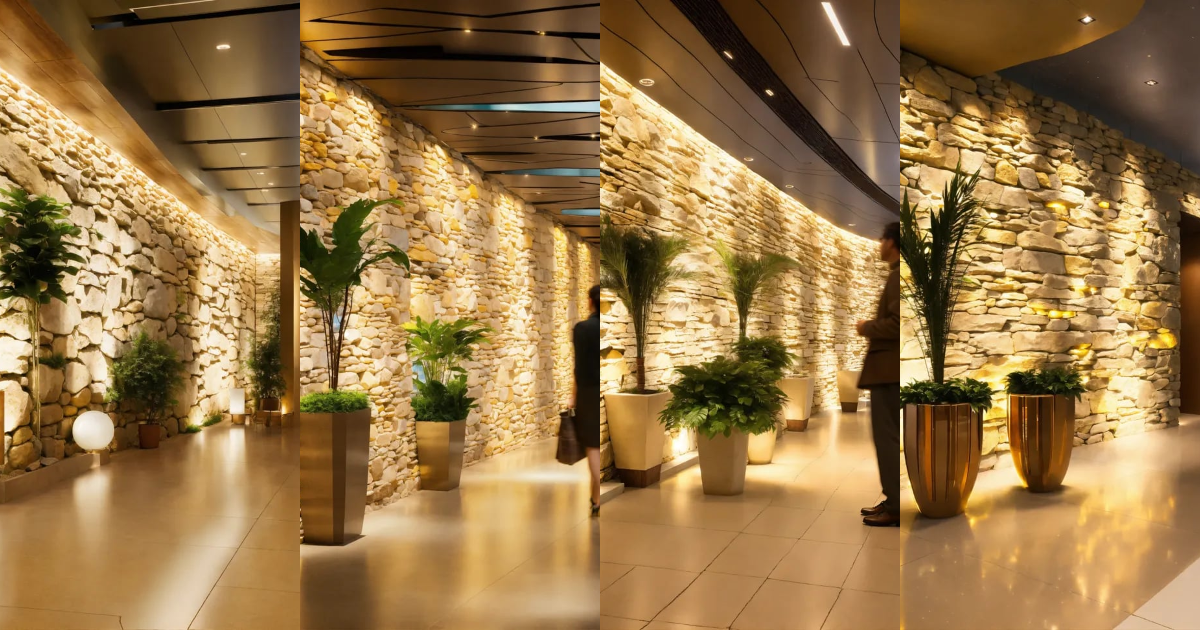 Lexica - Airport corridor, one side of the corridor full height glass ...