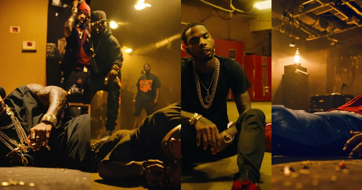 Lexica - Full body shot of rapper "Slim Dunkin" shot on ground sleeping ...