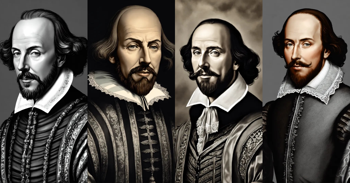 Lexica - Greyscale Portrait of William Shakespeare in photo realistic style