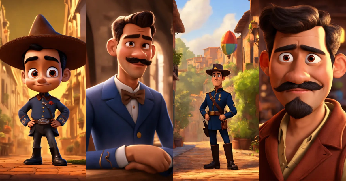 Lexica - Pixar animation of porfirio diaz, pixar style cartoon