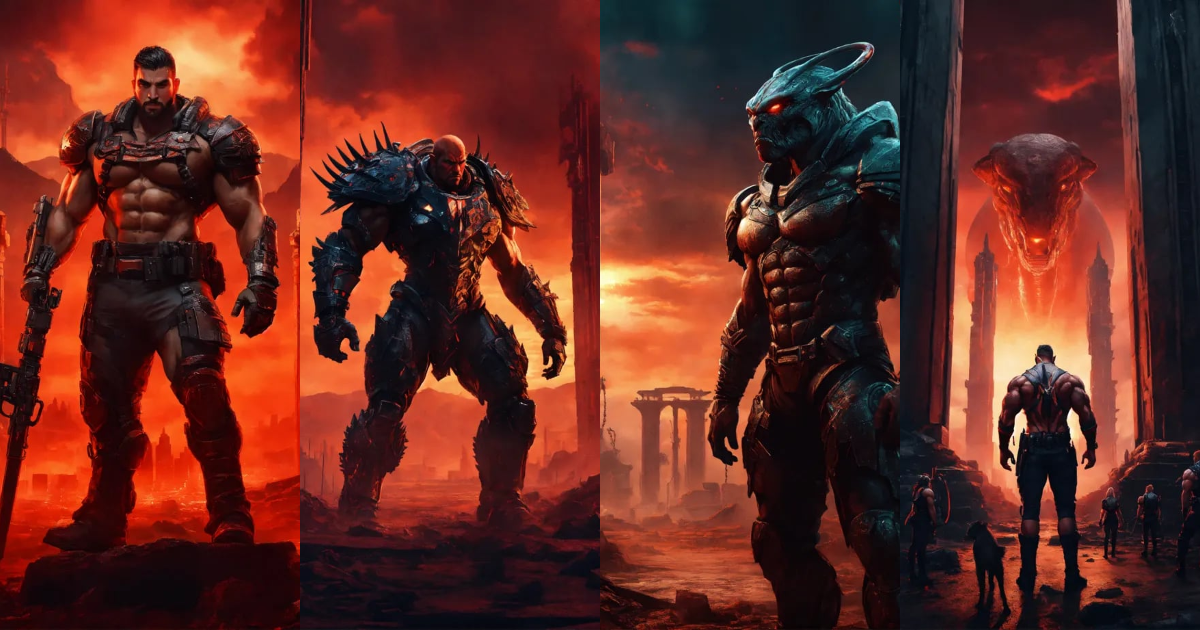 Lexica - Huge strong monstrous prison guard, front facing in an alien ...