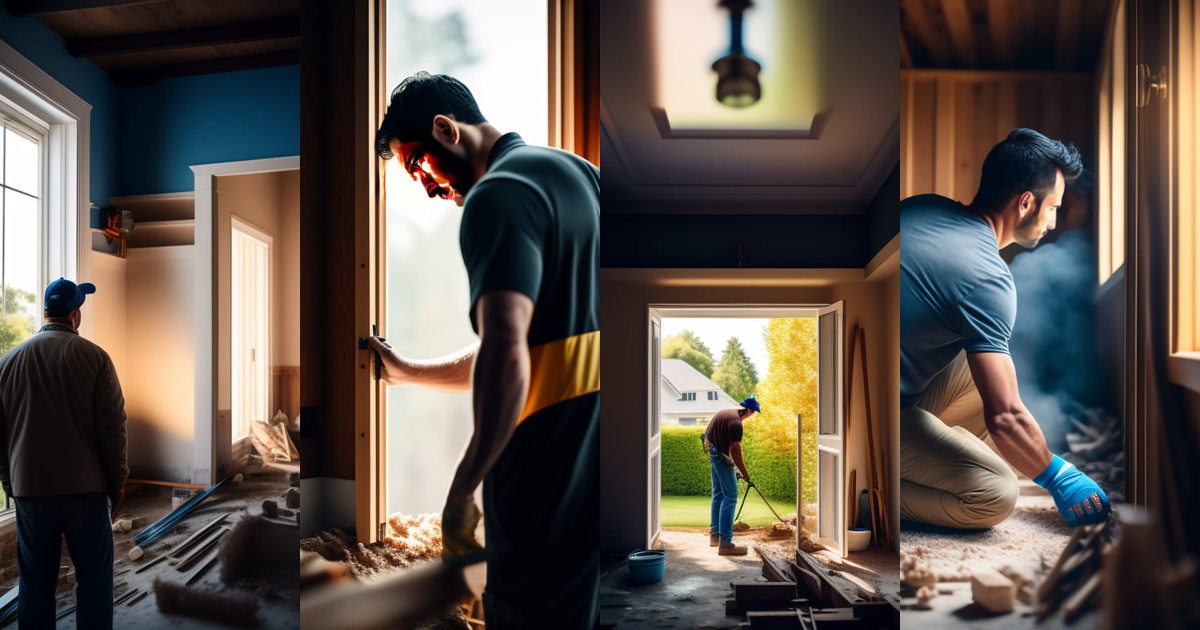 Lexica - Portrait of a man remodeling a house