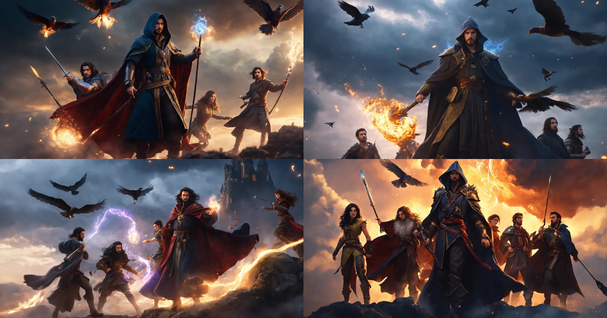 Lexica - Dark medium hair french goatee wizard robes male creating ...