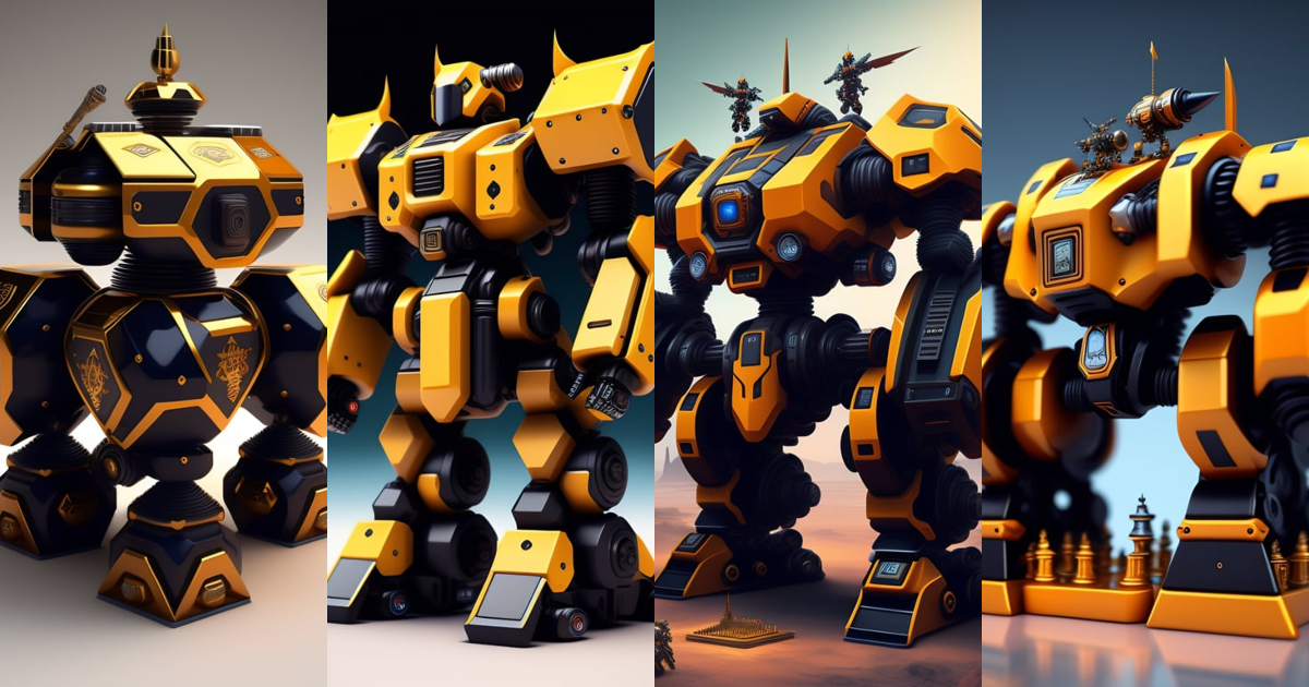 Lexica - Mech robot with large weapons on top with hexagonal bases ...