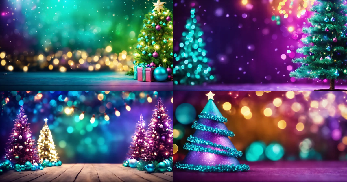 Lexica - Create an a photo realistic turquoise christmas background ...