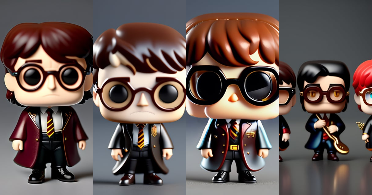 Lexica - Harry Potter rocker funko realistic 3d render --q 5 --ar 1:1