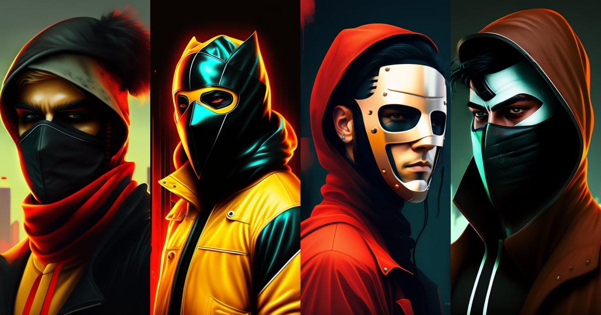 Lexica - Creepy masked man in a grungy art style