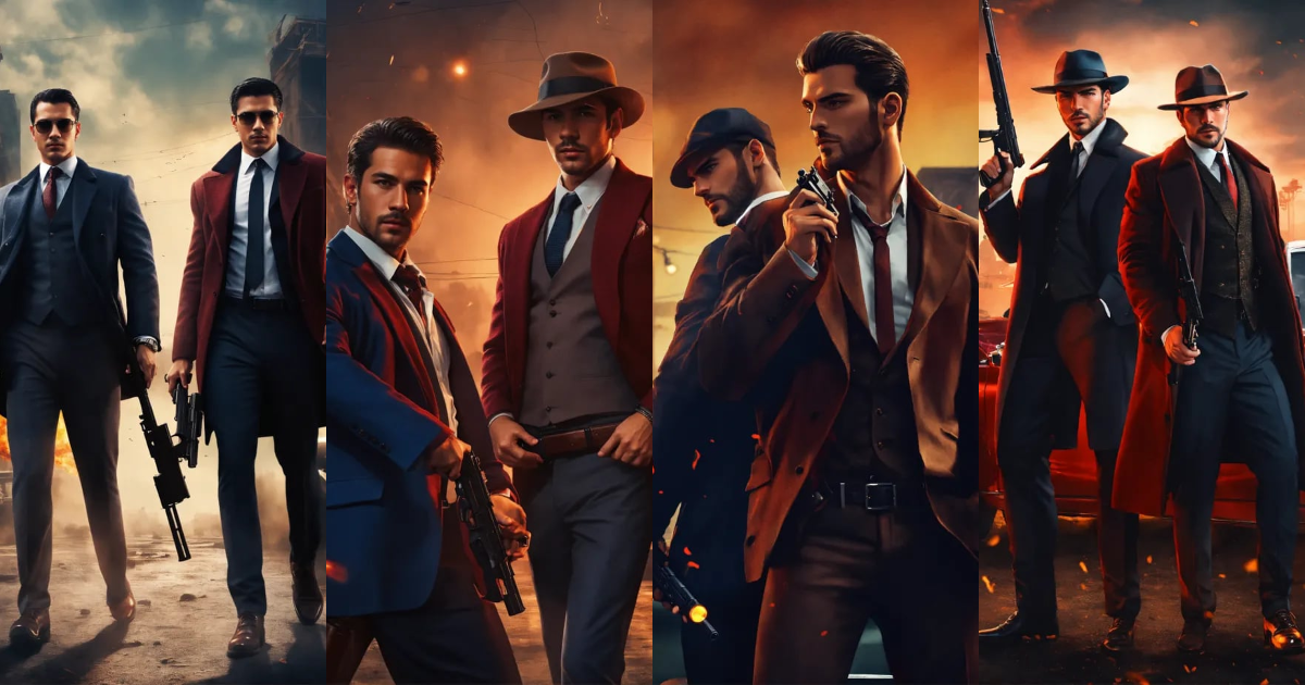 Lexica - Create a background scene for book cover design) two handsome ...