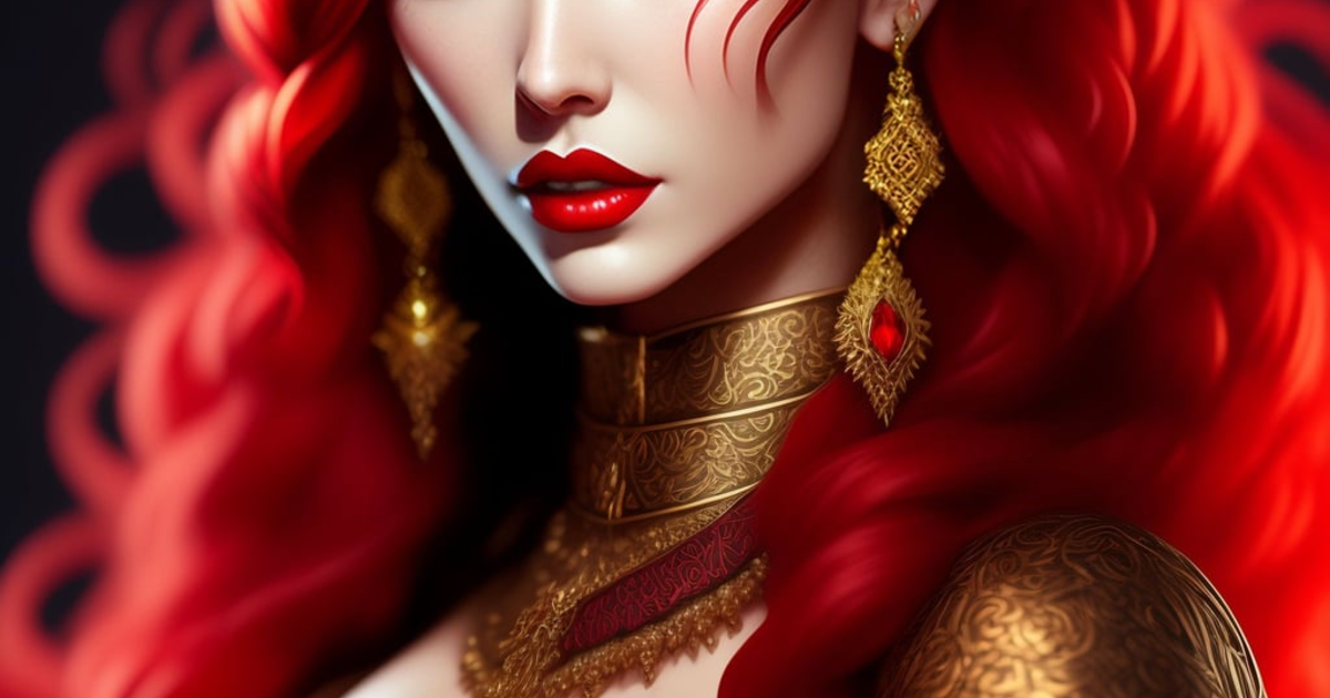 Lexica - Red Haired Goth Queen, Artgerm, mystical, fierce woman, ruler ...